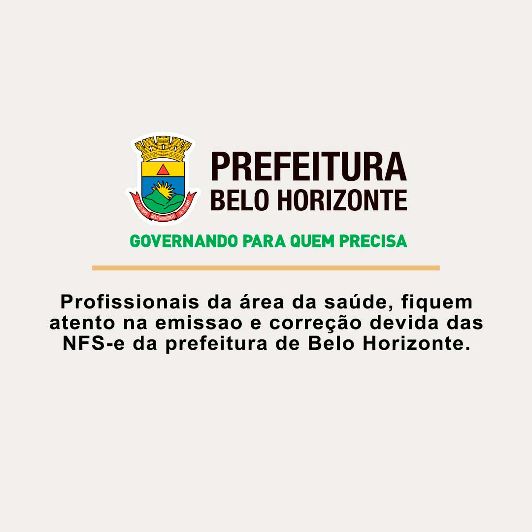 Profissionais da saúde, correções nas NFS-e | PBH